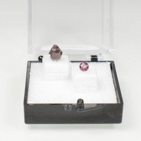 SPINEL Duo - cut stone and crystallised stone - La Mine 2 Tout