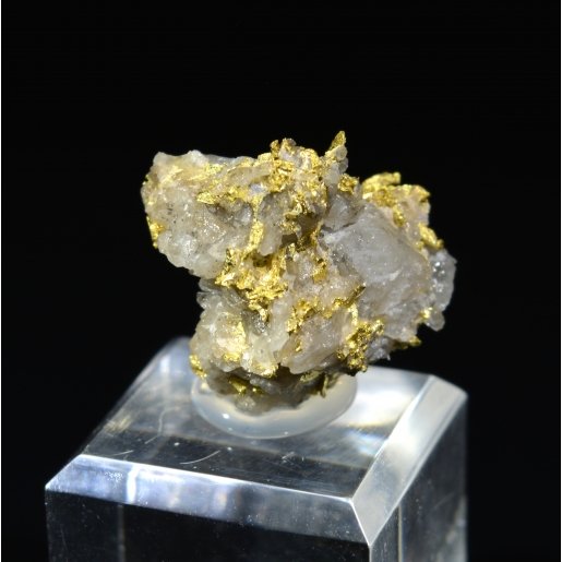 Or natif sur quartz - Morbihan, France